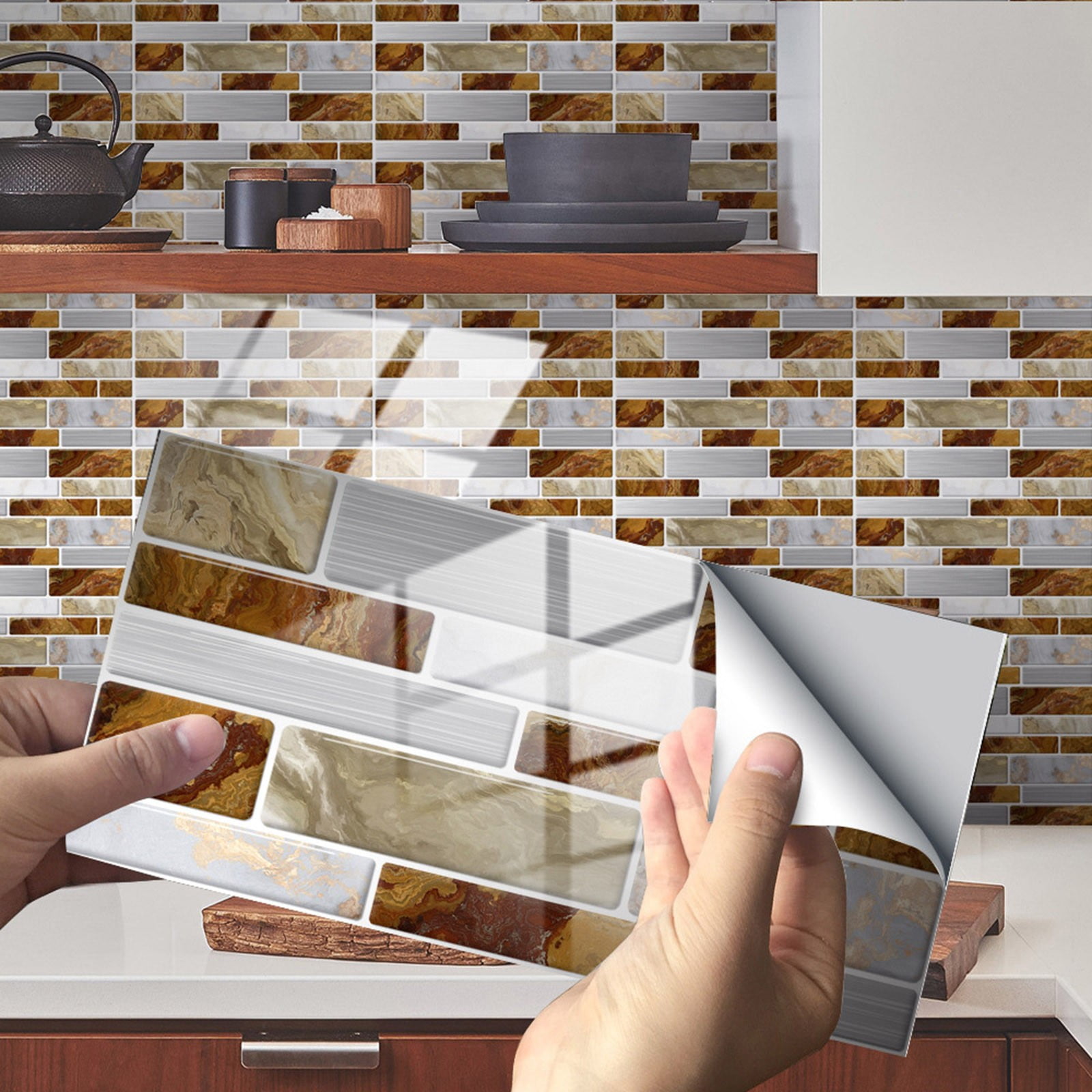 Wefuesd Decoration Adhesive Crystal Wall Tile Stickers 1Pc Kitchen ...