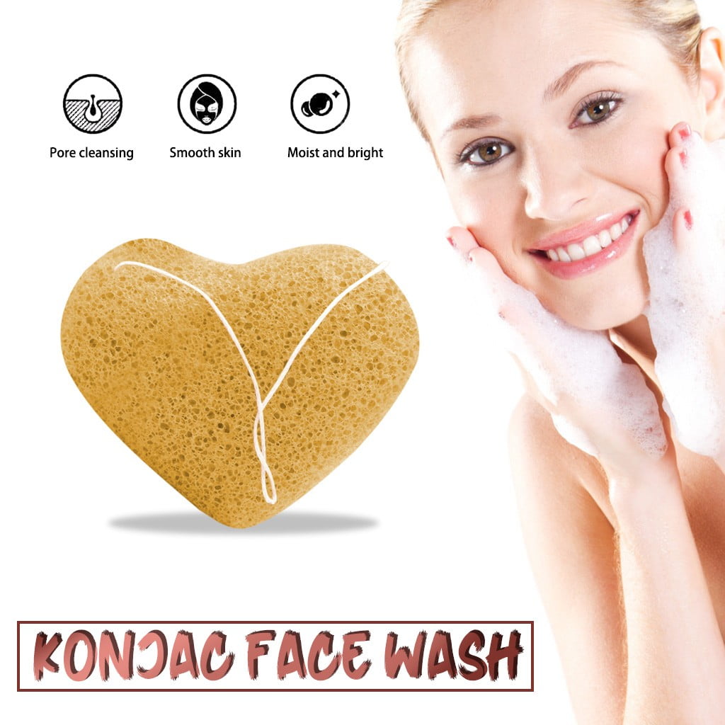 Wefuesd Face Scrubber Face Towels 銆怤atural Konjac Facial Cleanser銆慔eart ...