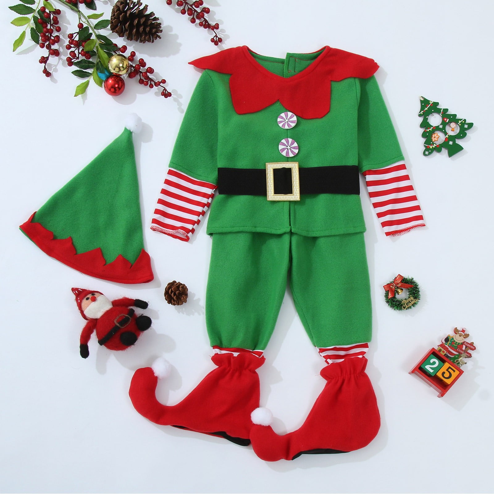 Wefuesd Kids Child Holiday Dress Up Christmas Santa Blouse Pants And ...