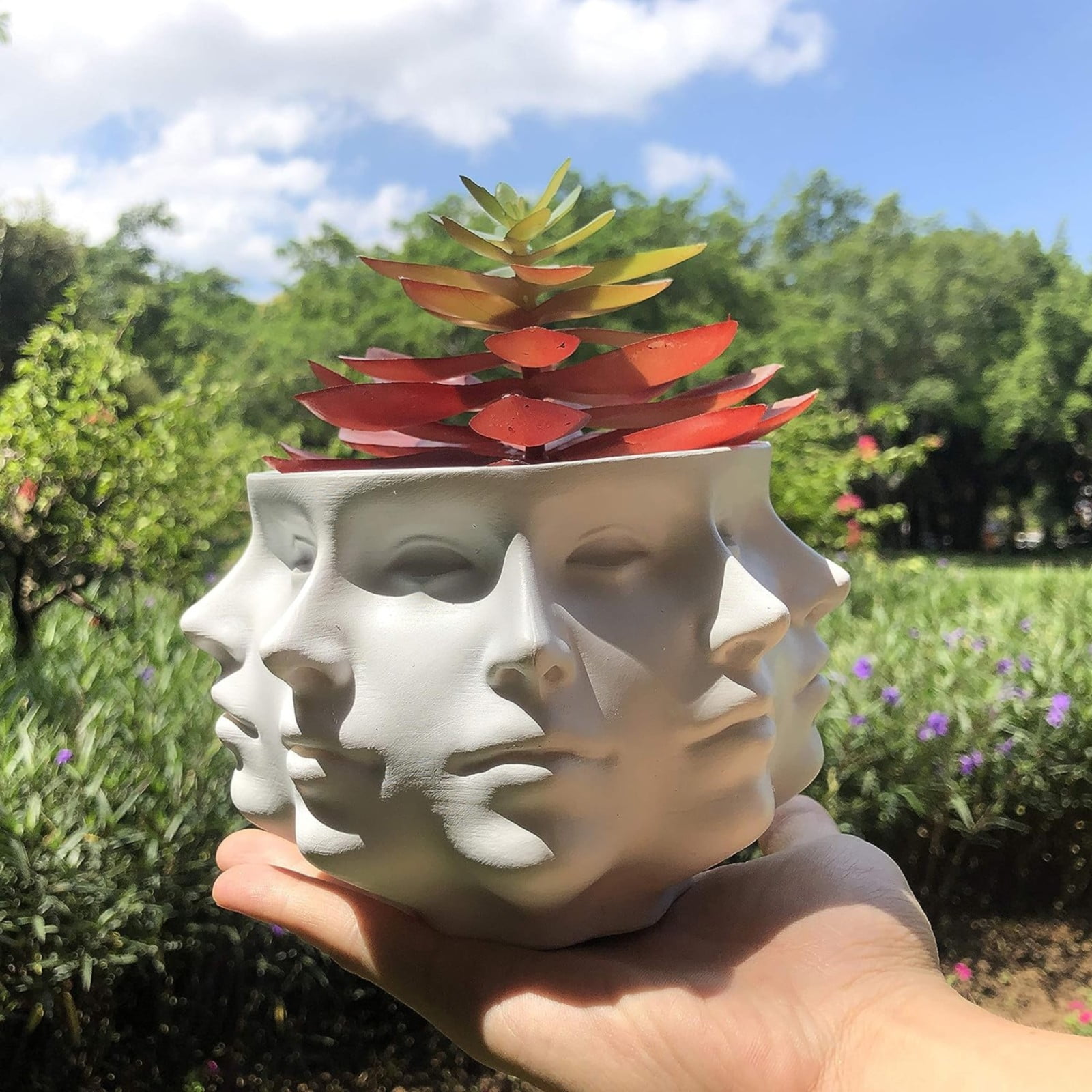 Wefuesd Multi Face Succulent Planter Vase Small Face Plante Head Face ...