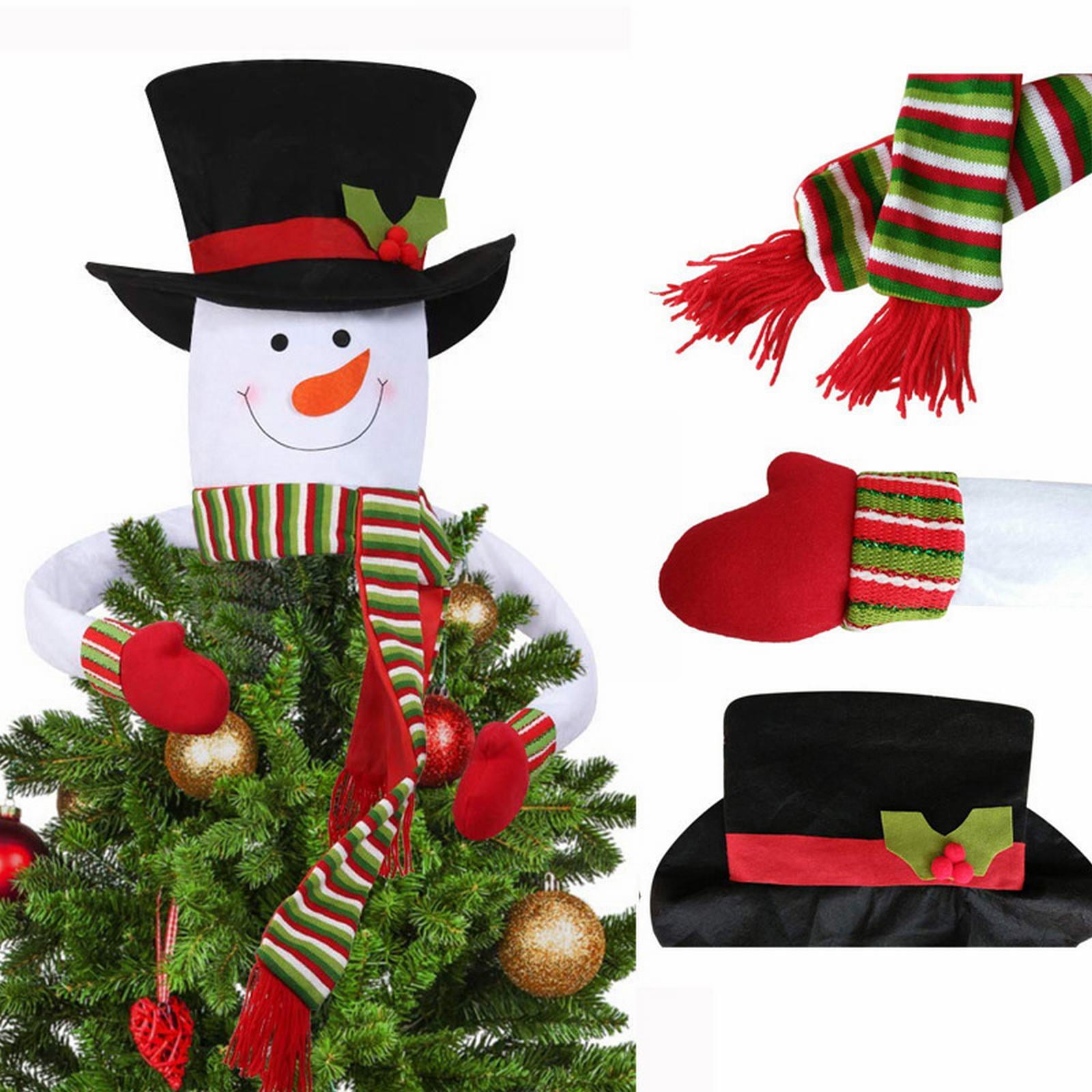 Wefuesd Multicolor Novelty Polyester Snowman Christmas Tree Topper With ...