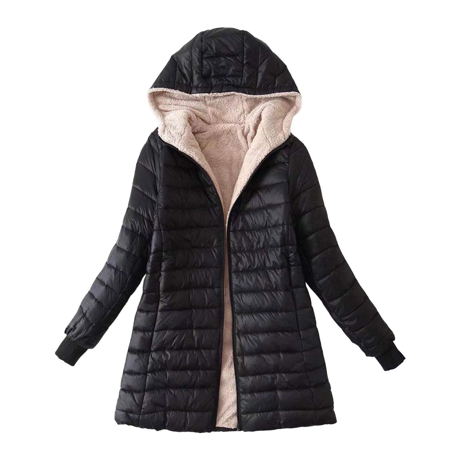Wefuesd Puffer Jacket Womens, Women's Long Down Plus Size Down Cotton ...