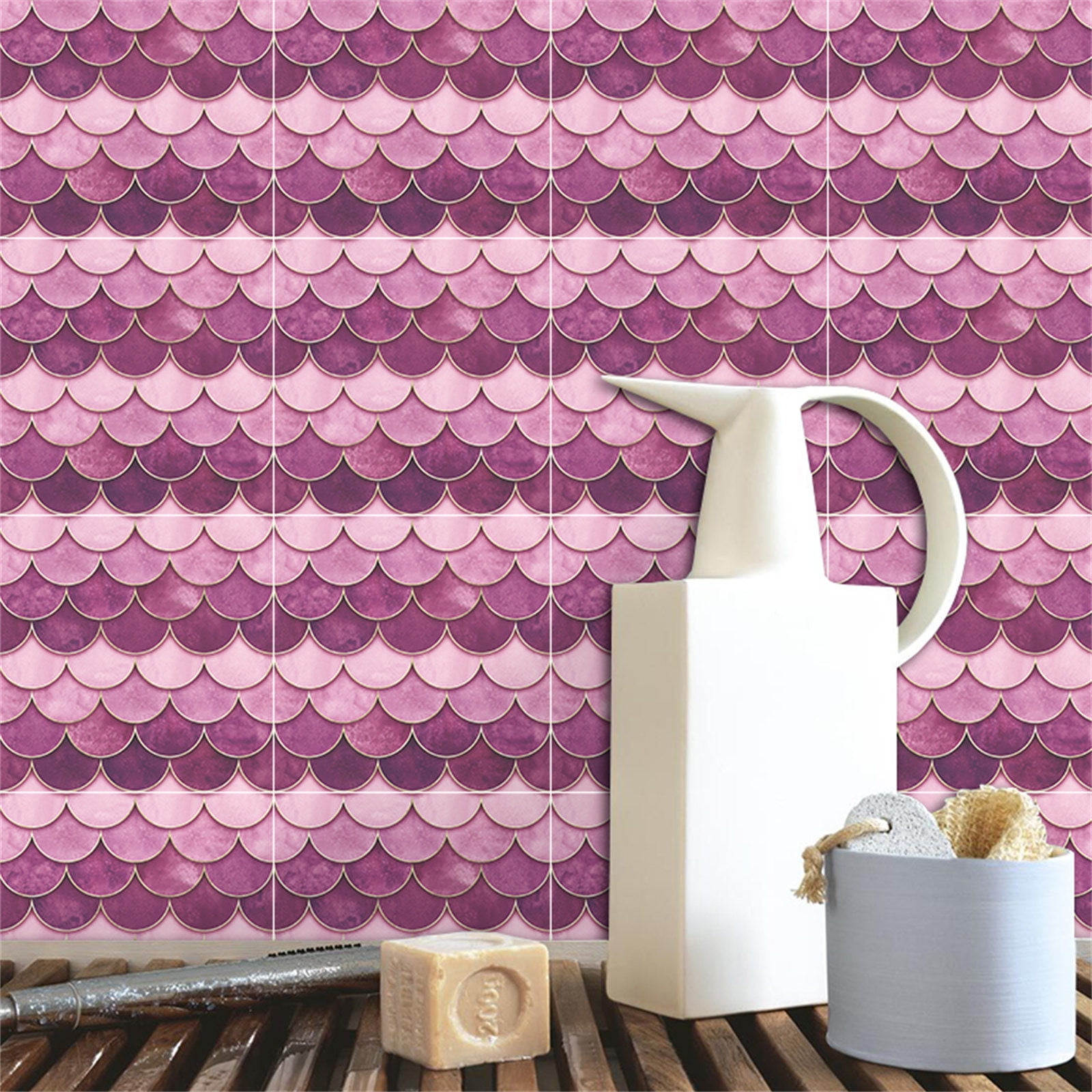 Wefuesd Wallpaper 1Set 6Pc Self Adhesive Tile 3D Sticker Kitchen ...