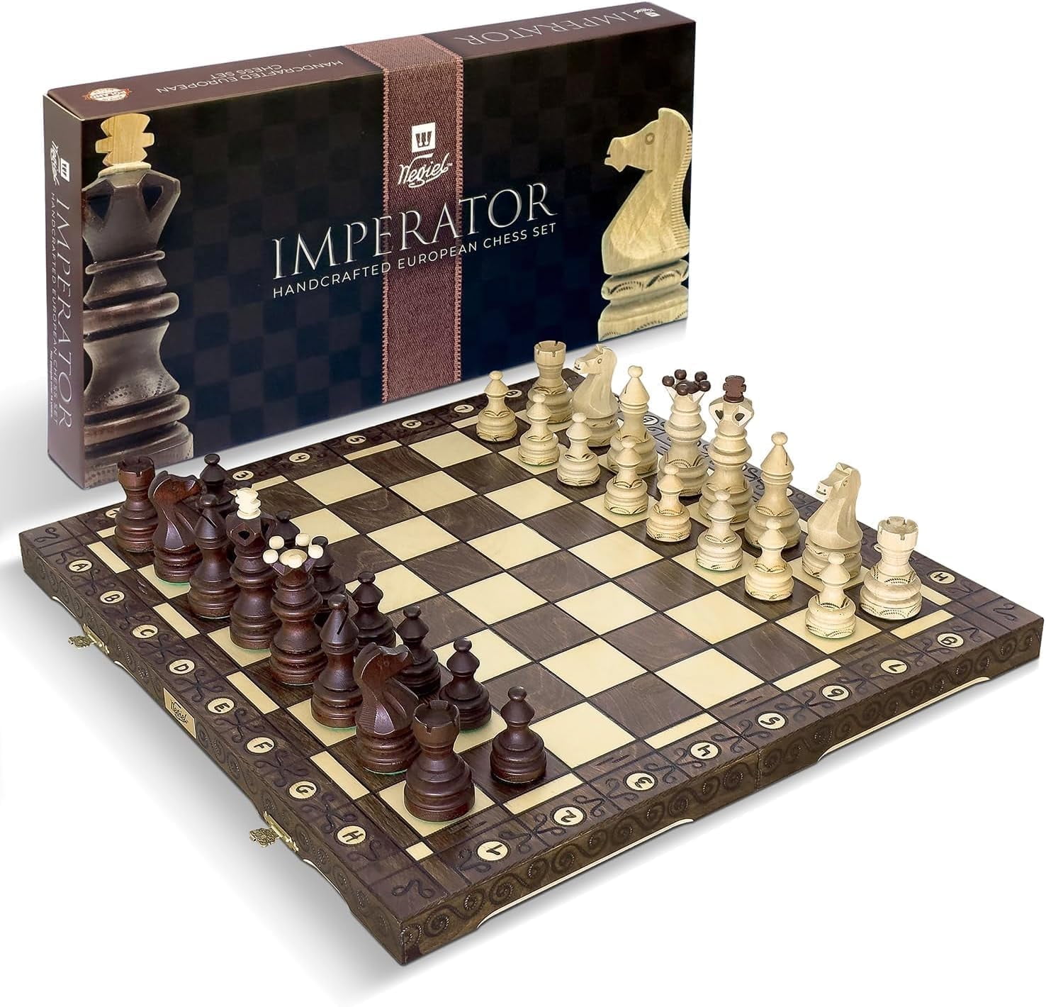 Wegiel Imperator 21-Inch Luxury Wooden Chess Set for Adults ...