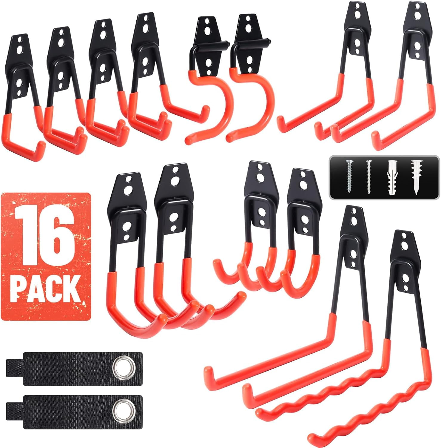 Wegitcs 22 Pack Garage Hooks Heavy Duty Steel Storage Utility Hook Set ...