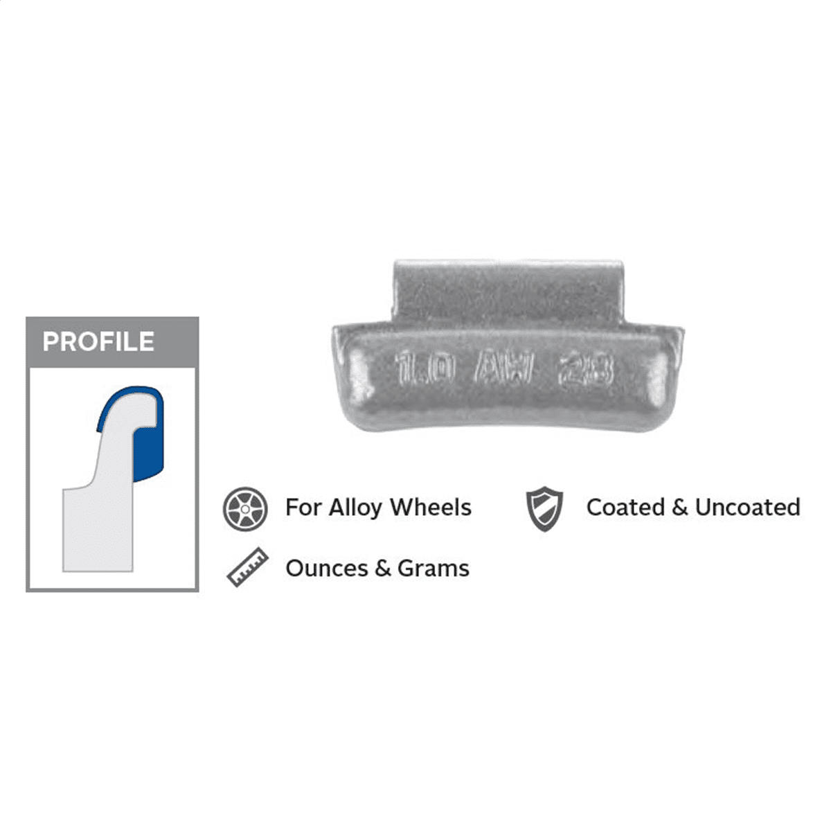 Wegmann Auto 1 oz Lead Uncoated Clip-on AW Red Series Wheel Weight (Box ...