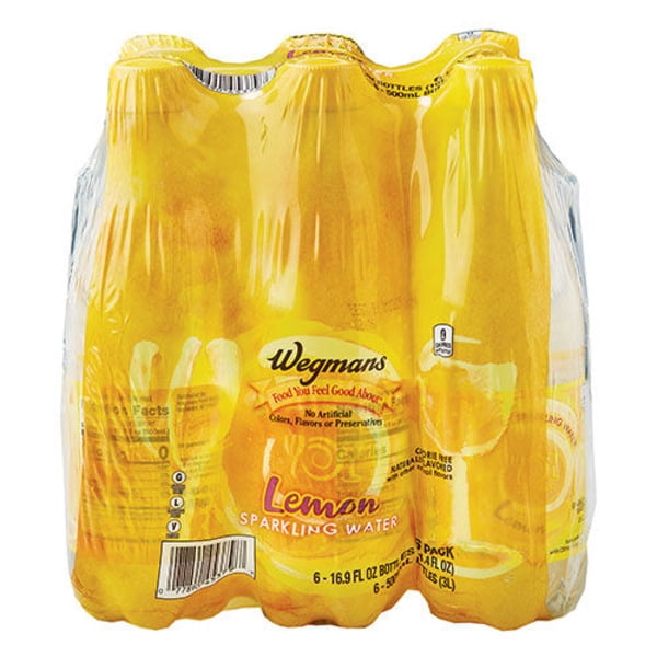 Wegmans Lemon Sparkling Water, 16.9 fl oz, 6 Pack - Walmart Business ...