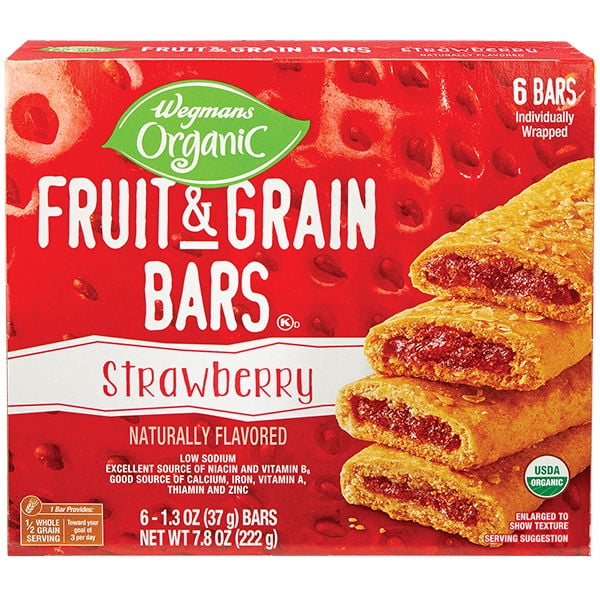 Wegmans Organic Strawberry Fruit & Grain Bars, 6 Count - Walmart.com