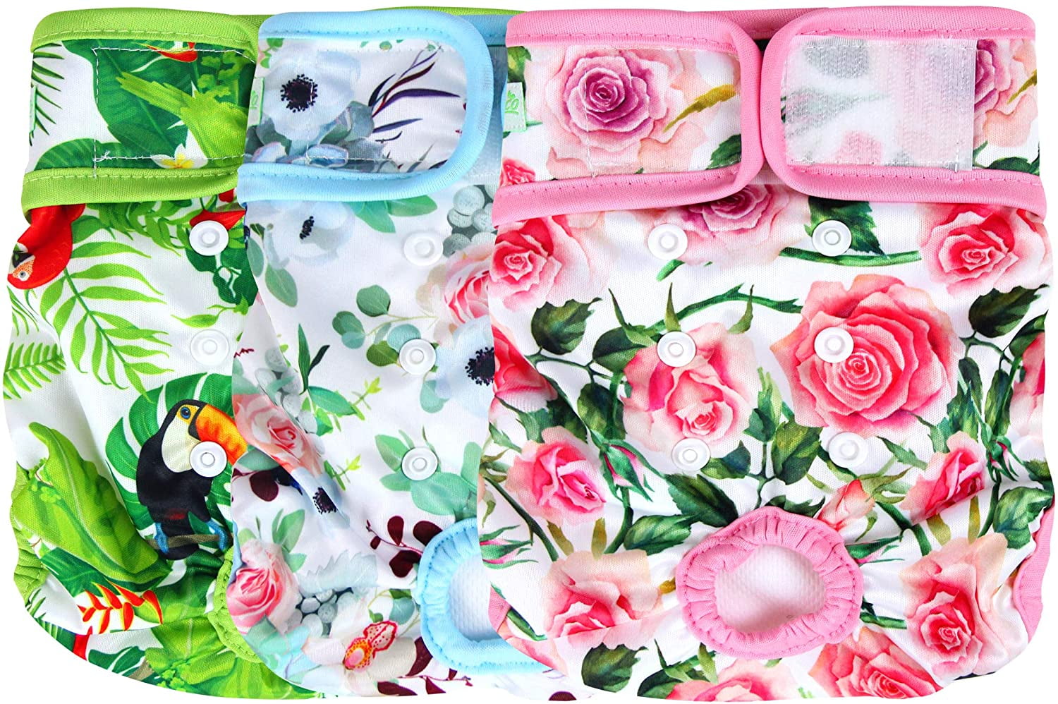 Wegreeco Reusable Dog Diapers, 3 Pack, Female, Washable, Super ...