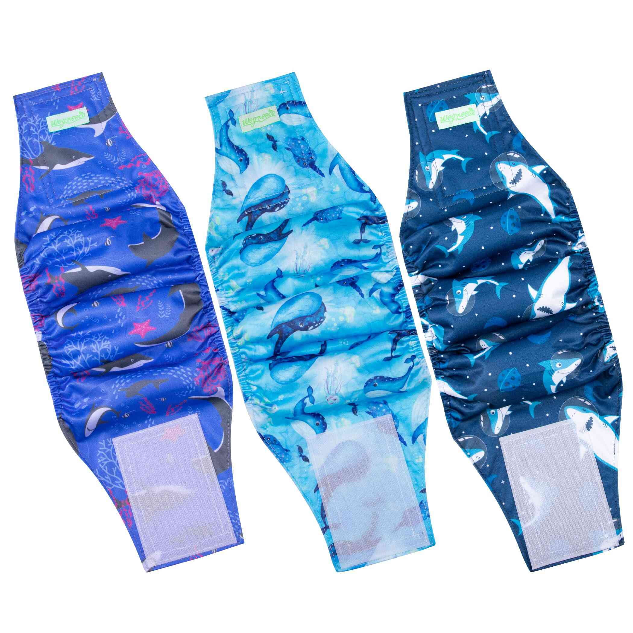 Wegreeco Pack of 3 Reusable Male Dog Belly Band, Washable Premium Male ...