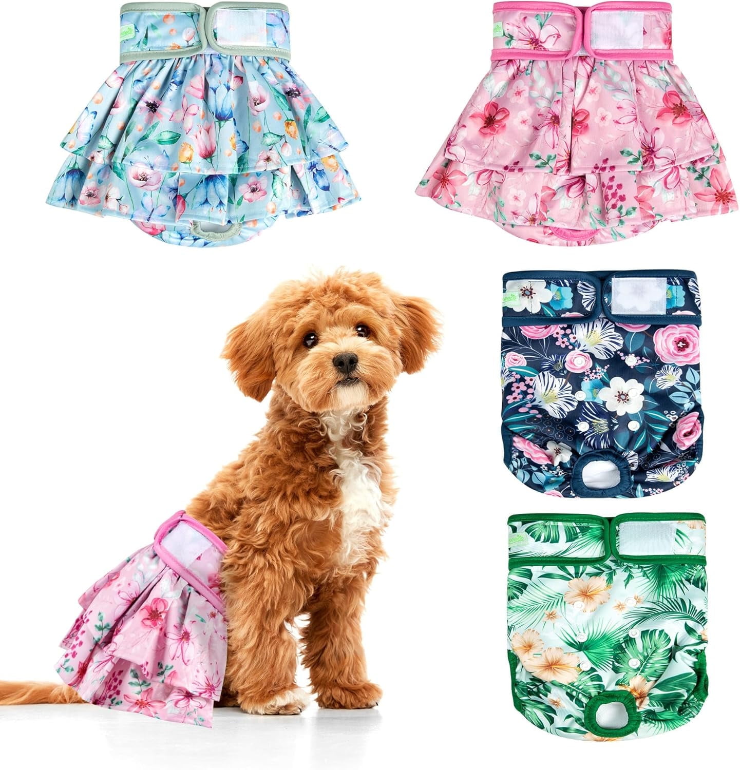 Wegreeco 4Pack Reusable Female Dog Diapers Washable Dog Period Panties ...