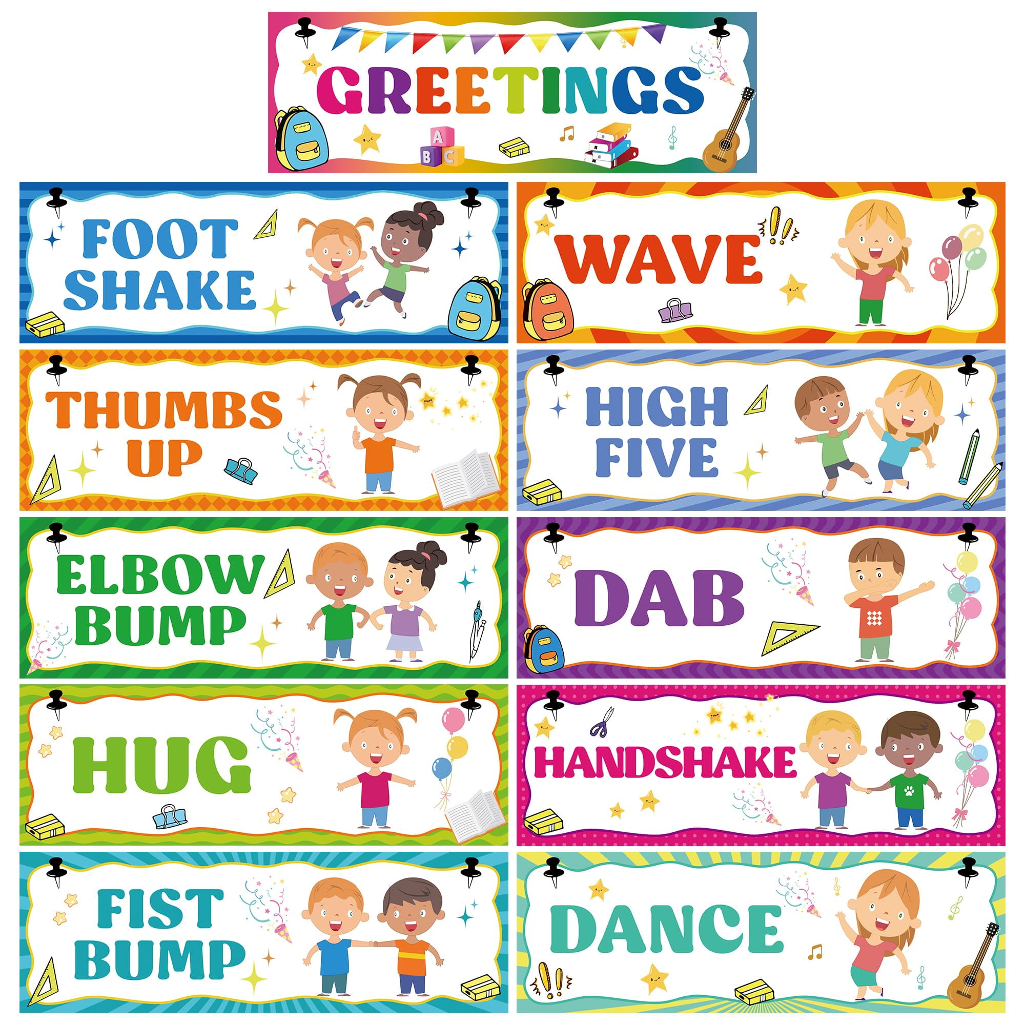 Wehhbtye Greeting Choice Classroom Rules Posters,Social Greeting Poster ...