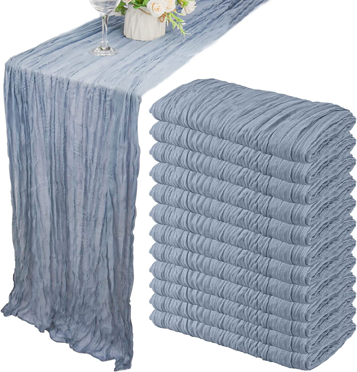 Wehilion 12PCS Cheesecloth Table Runner Boho Gauze Table Runner Cheese ...