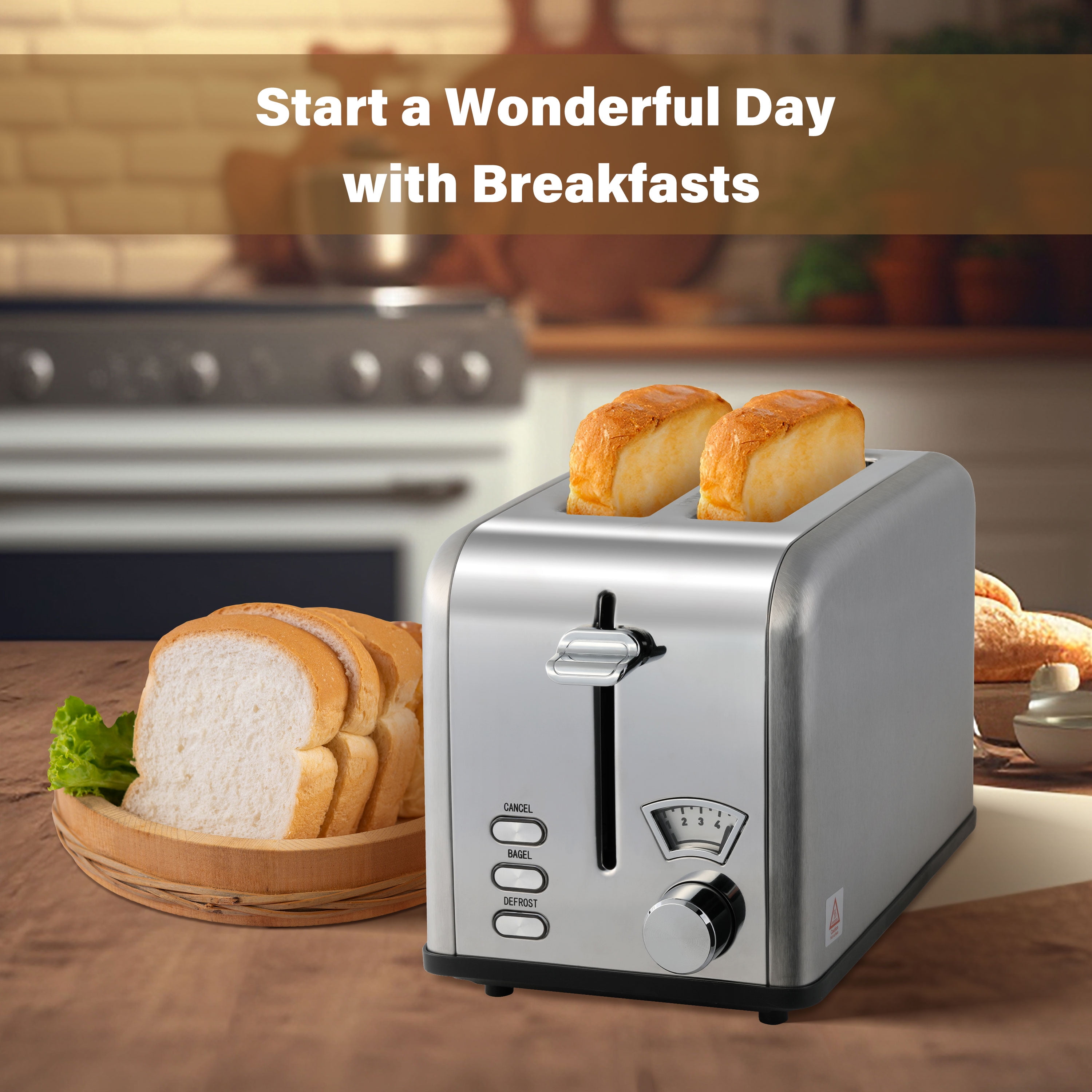 Wehilion 2-Slice Toaster with 1.5 inch Wide Slot, 5 Browning Setting ...