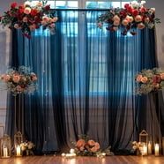 TETOU 10x10ft Tulle Backdrop Curtain with Lights String, Sheer Backdrop ...