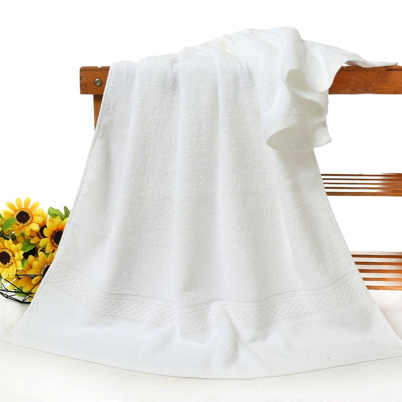 Wehilion Bath Towels,White,Soft,Fluffy,Absorbent ,1 Bath Towel- 100% ...