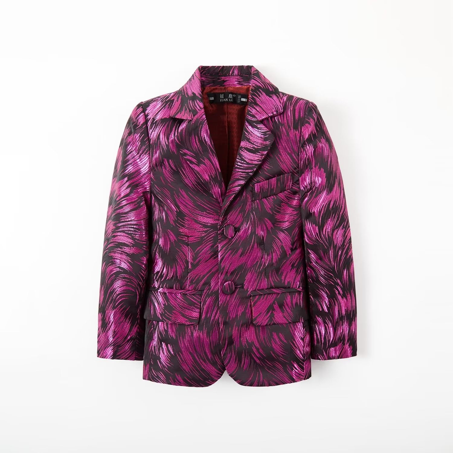 Wehilion Boy's Gentleman Suit Jacket, Feather Pattern Coat, Formal Wear ...