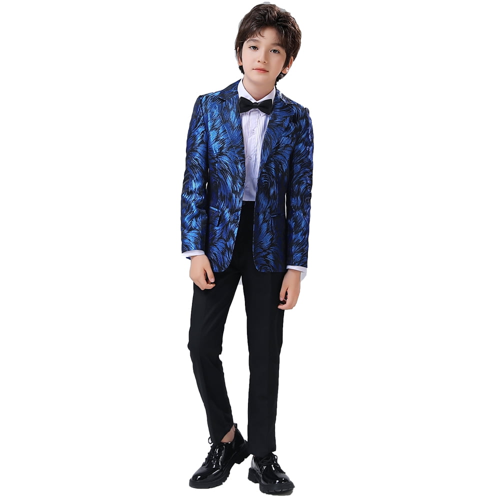 Wehilion Boy's suits Fashion Gentleman 4pcs Suit Set , Feather Pattern ...