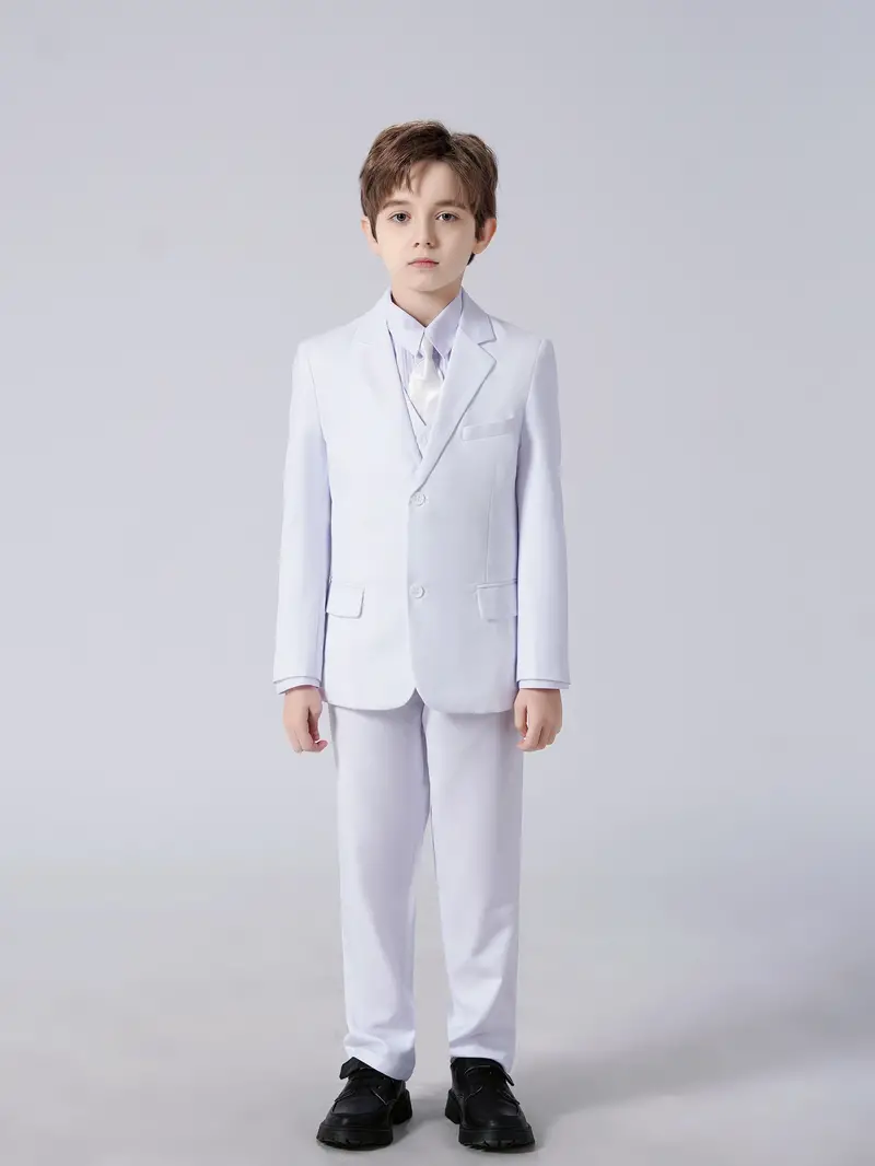 Wehilion Boys Jacket Slim Fit Kids Wedding Outfit Boys Blazer Up Size 14Y, White - Walmart.com