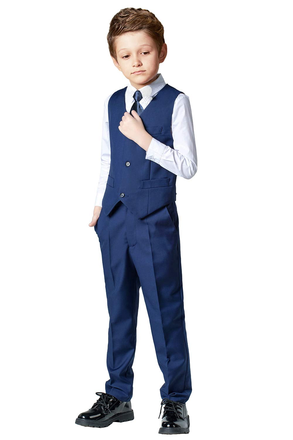 Wehilion Formal 4PC Boys Suit, Wedding and Party Vest Set - Gentleman's ...