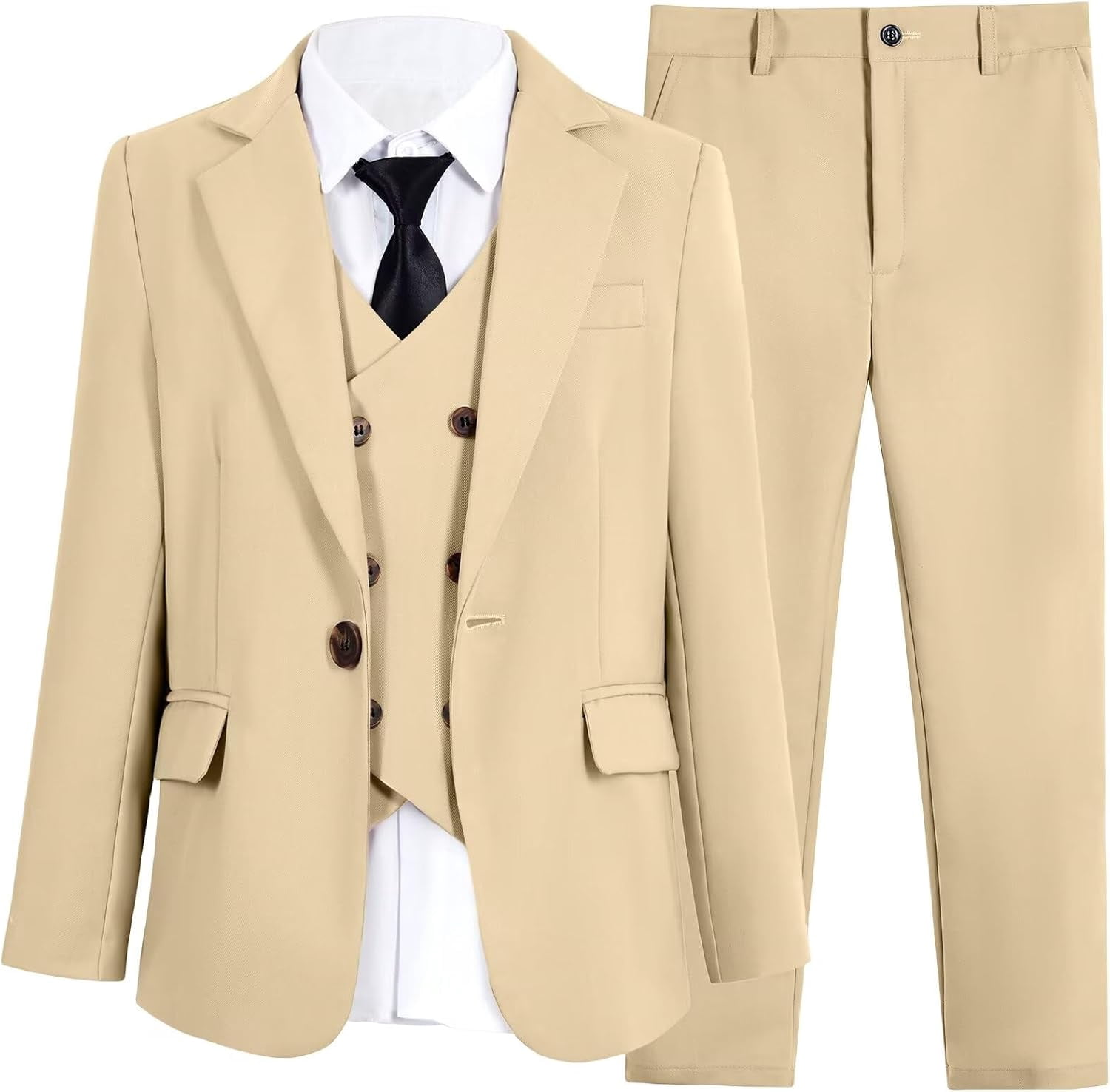 Wehilion Boys Suit Formal Slim Set Suit 3 Piece Solid Kids Tuxedo ...