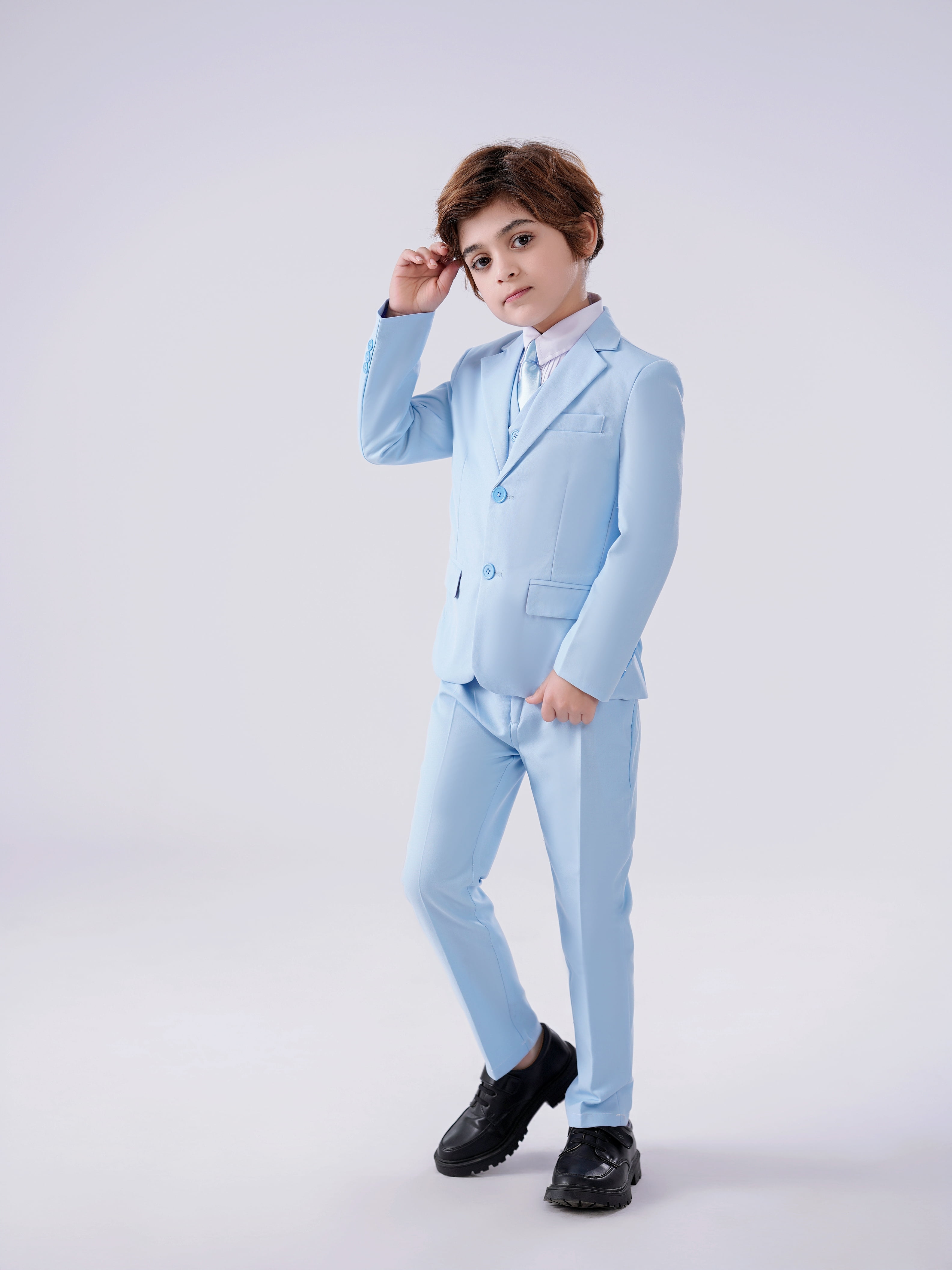 Wehilion Boys Suits 5 Piece Set Slim Colorful Formal Fit Light blue ...