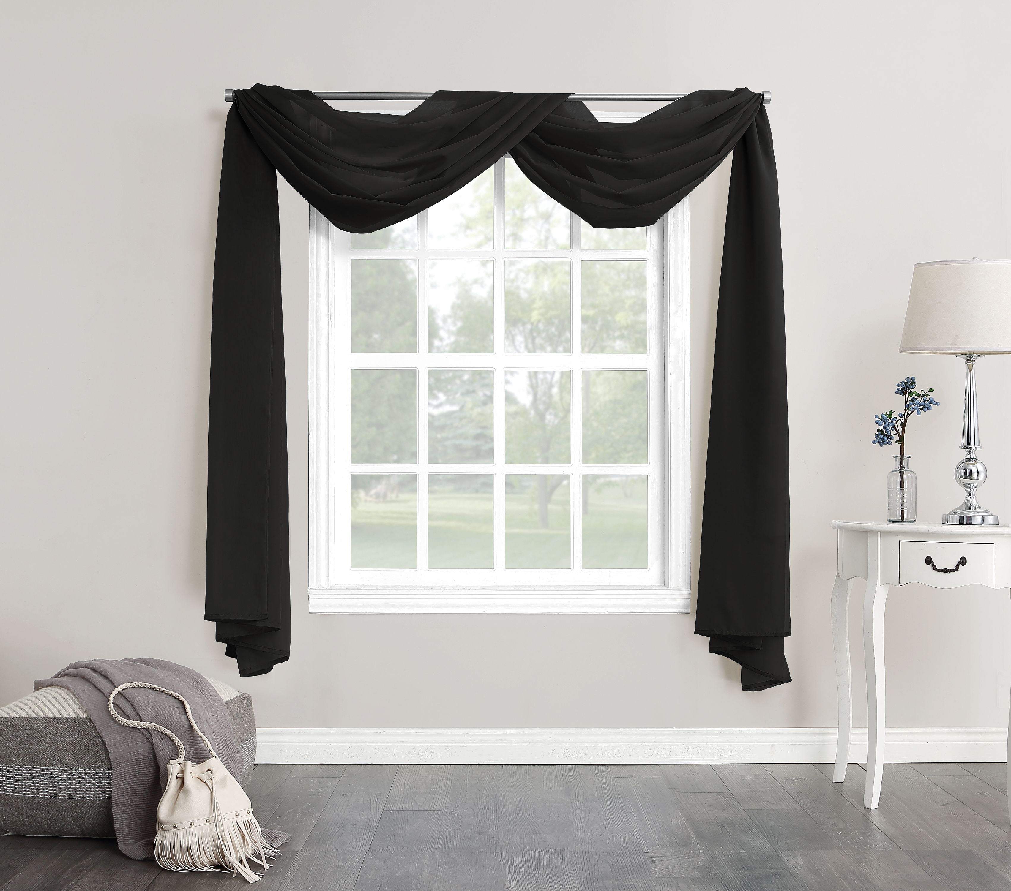 Wehilion Canopy Bed Curtains - Long Sheer Window Scarf, Valances ...