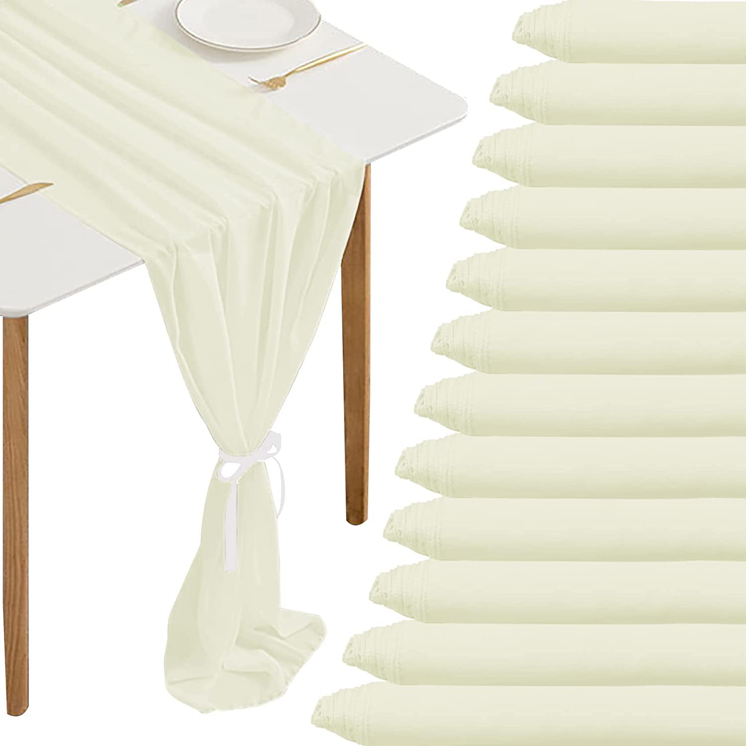 Wehilion Chiffon Table Runner Sheer Chiffon Table Runner Romantic Boho ...