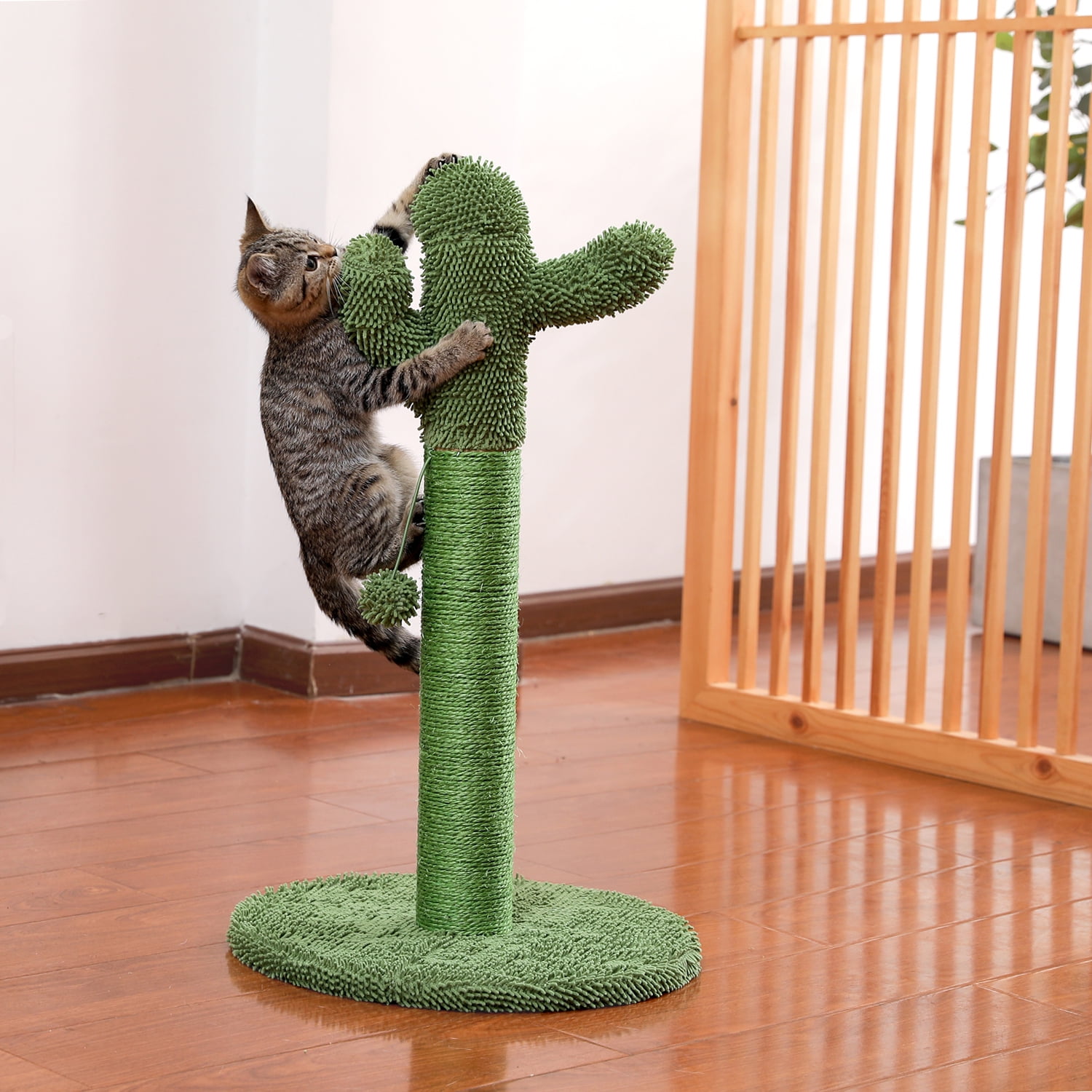 Wehilion Officery Cactus Cat Scratching Post with Natural Sisal Ropes ...