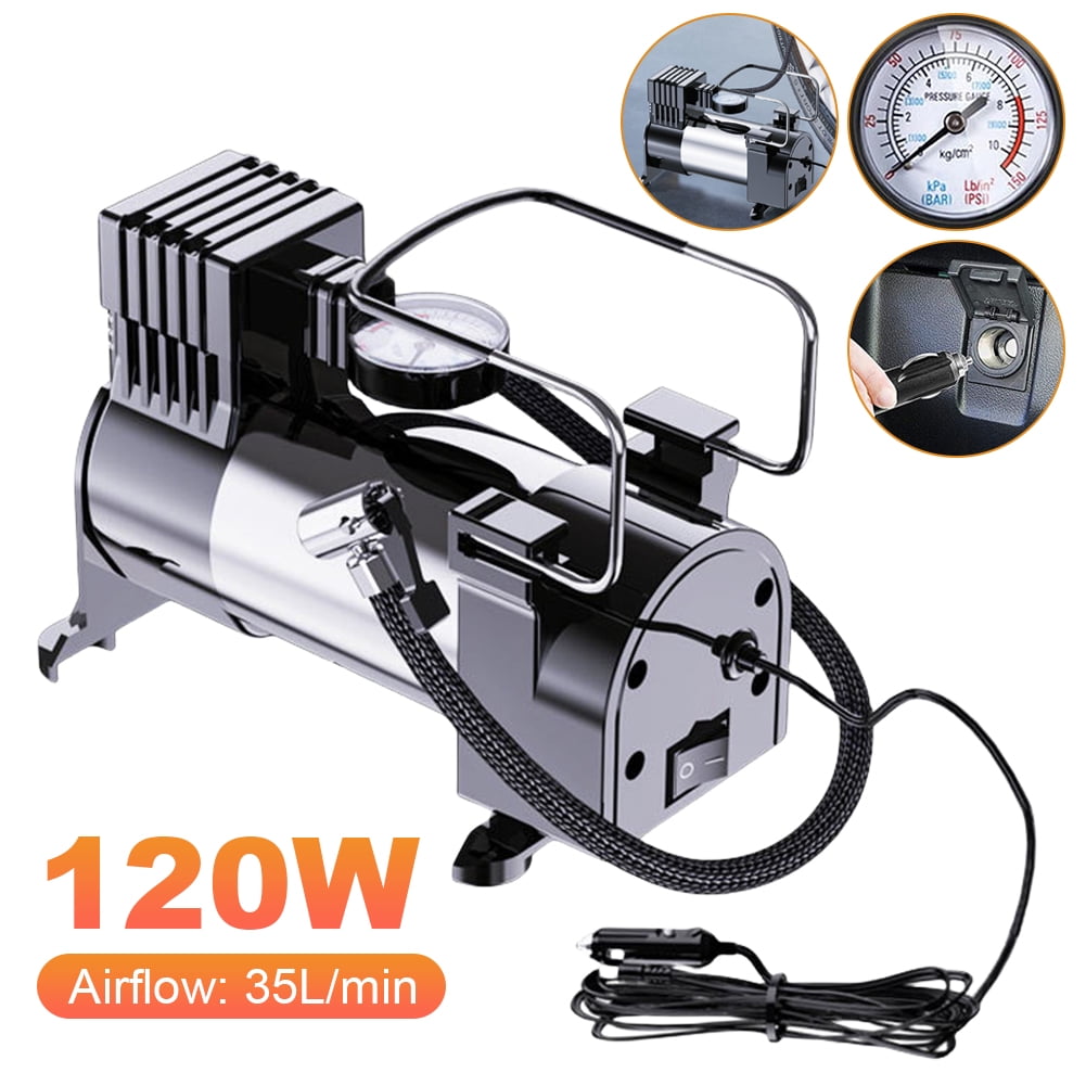 WeiDKF 12V Car Tire Pump Cylinder Power System Mini Air Compressor Auto Inflatable Pump ...