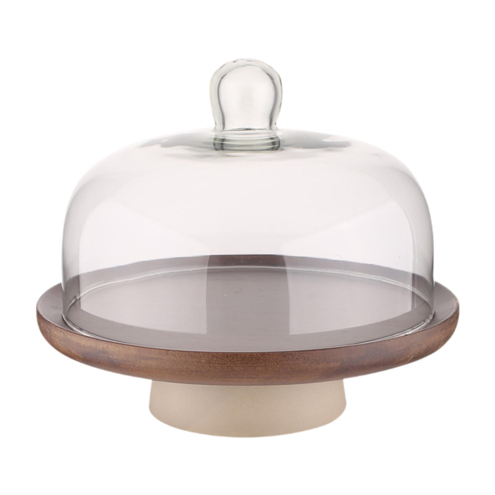 WeiLaiKeQi Cake Stand with Glass Dome Cake Shelf Cake Display for ...