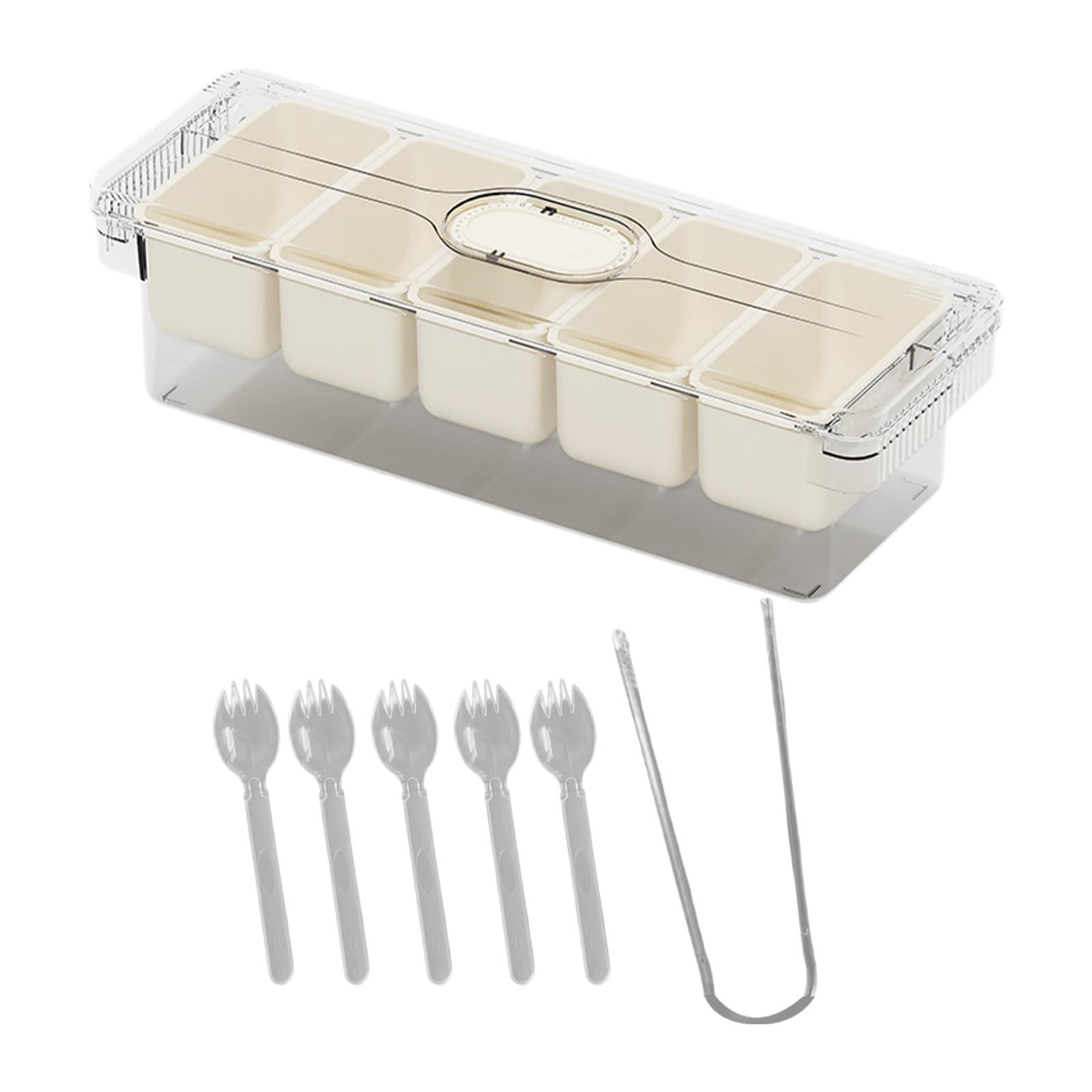 WeiLaiKeQi Clear Divided Serving Tray with Lid and Handle for Popcorn ...