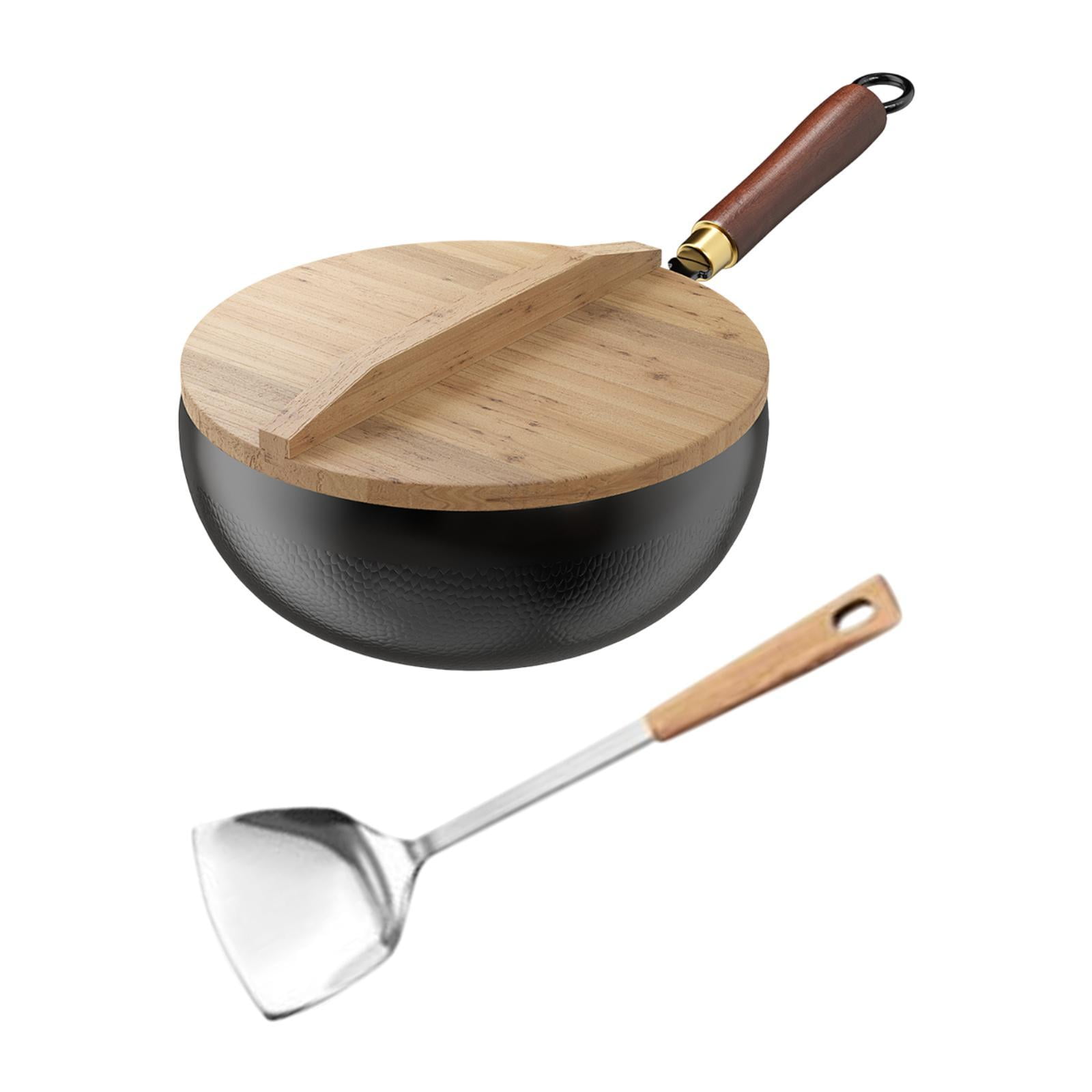 WeiLaiKeQi Nonstick Wok Long Handle suits All Stoves with Lid for Home ...