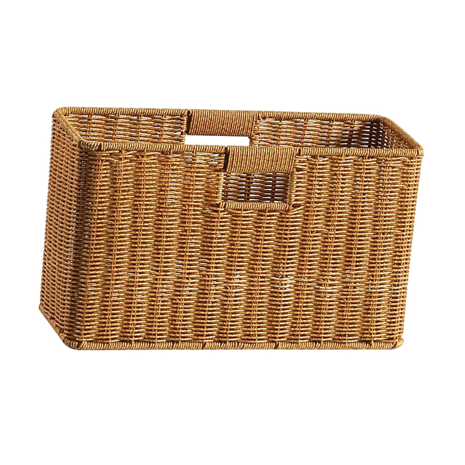 WeiLaiKeQi Rectangular Woven Basket Handmade Multiuse Rectangle for ...