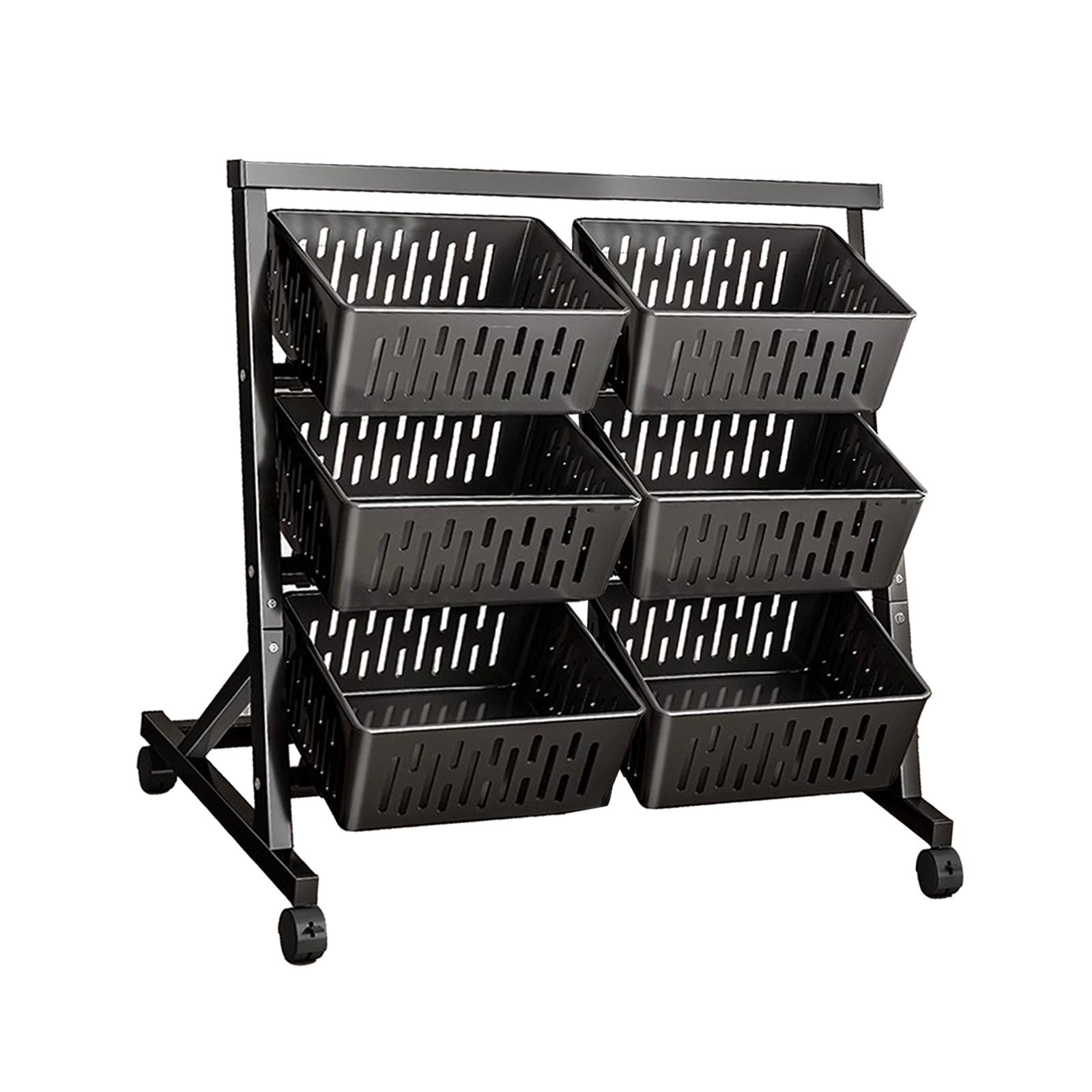 WeiLaiKeQi Rolling Cart on Wheels Large Capacity Fruit Vegetable Basket ...