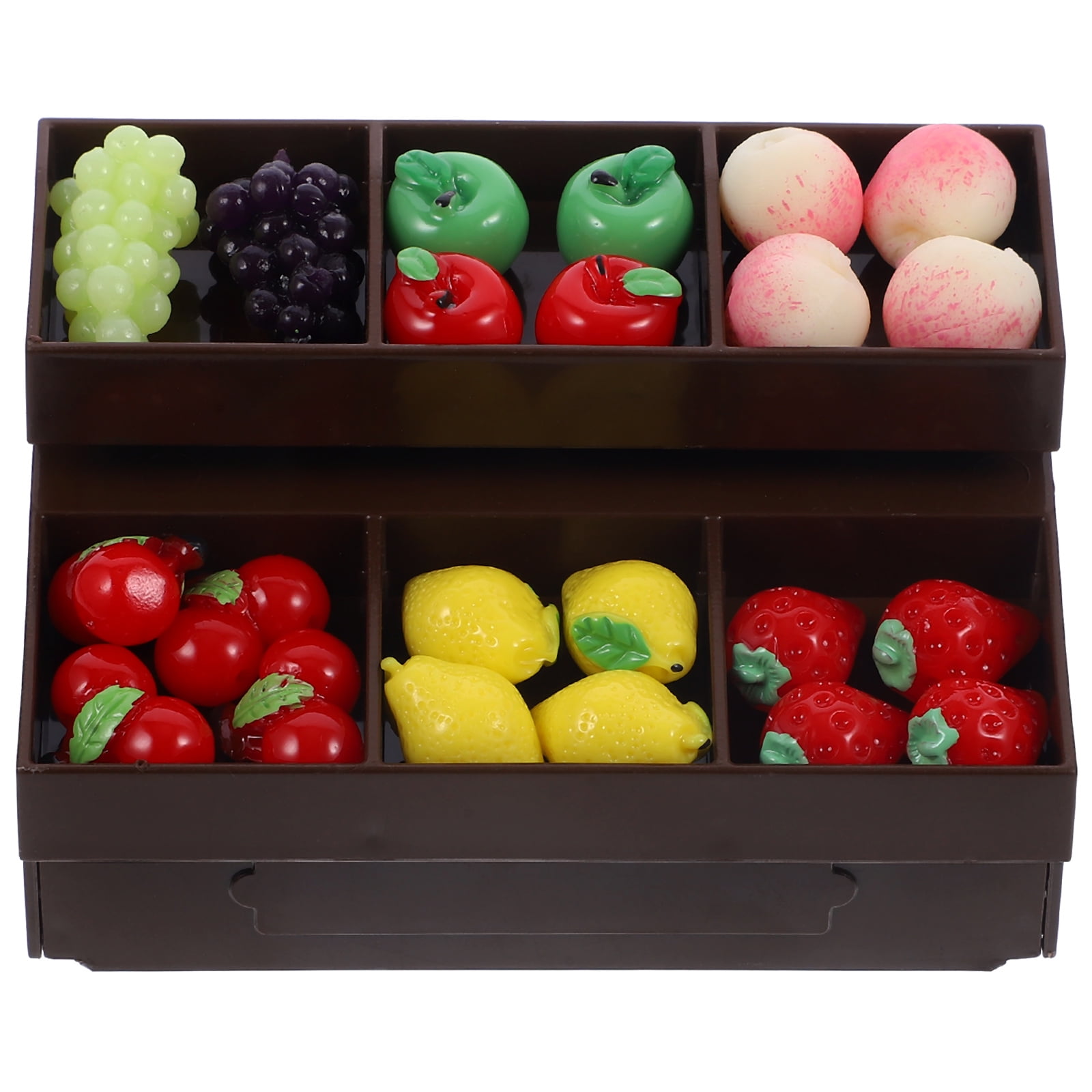 WeiWei 1 Set Mini Vegetable Rack Stall Model Miniature Fruit Stall ...