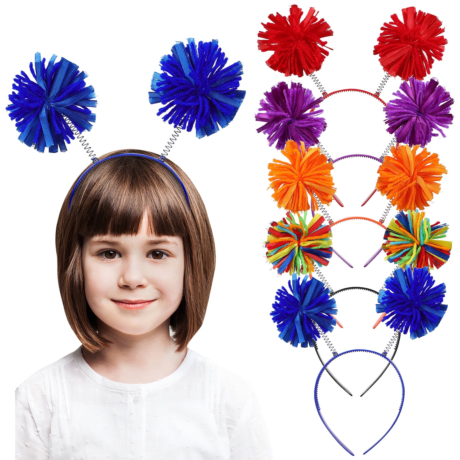 5 Pom Pom Head Boppers for Parties and Festivals - Walmart.com