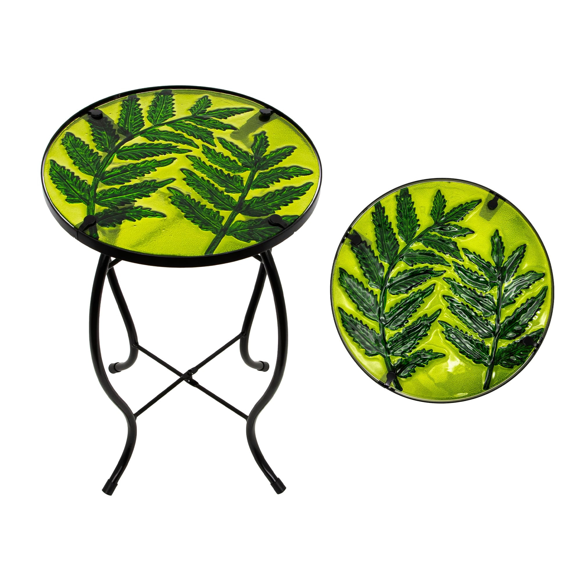Weibefee Subtropical Leaf Small Patio Table,Outdoor Side Table,Outdoor ...