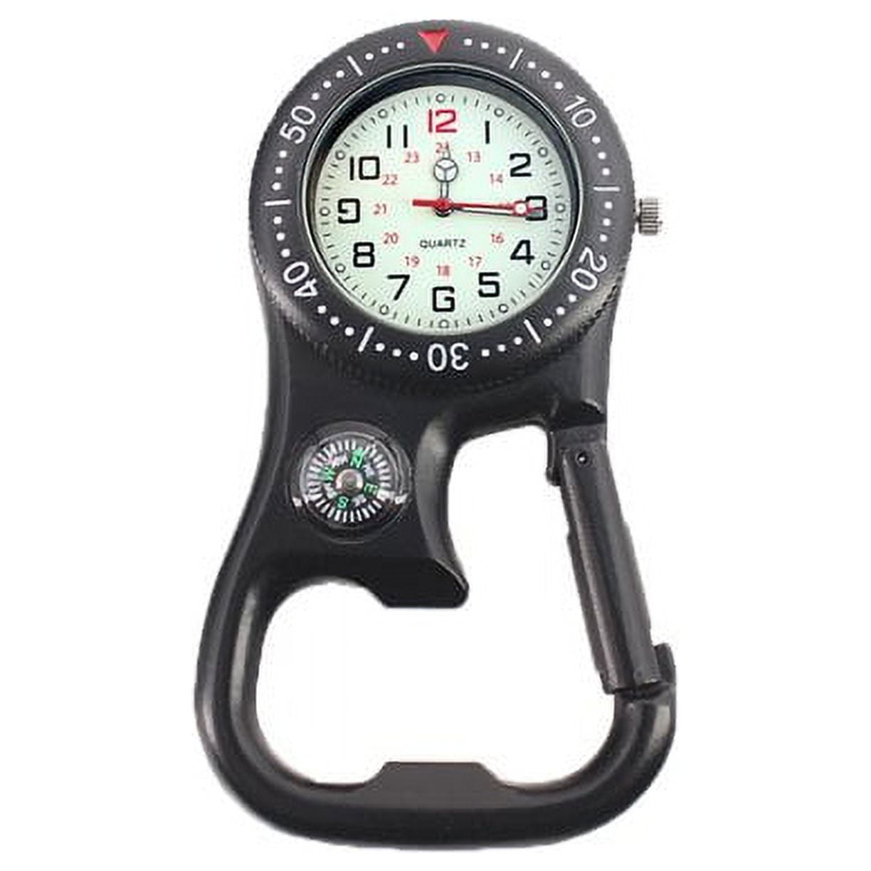 Weicam Men Women Compass Corkscrew Carabiner Clip on FOB Watch Outdoor ...