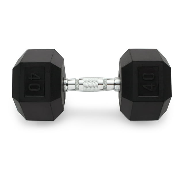 Weider, 40lb Rubber Hex Dumbbell, Single - Walmart.com