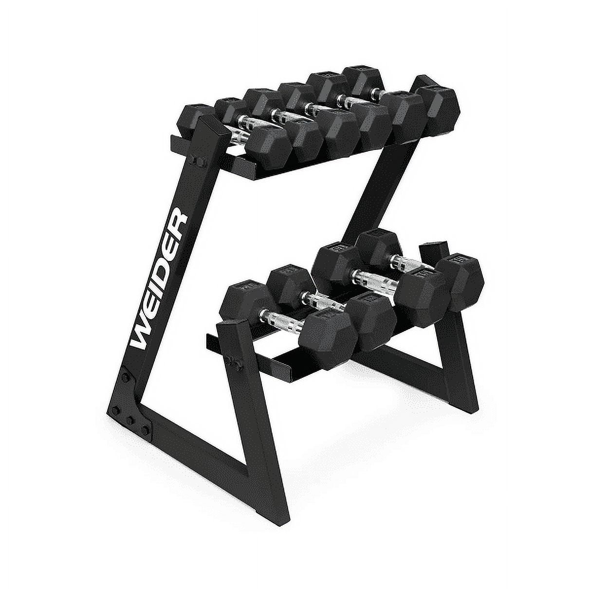 Weider Home Gym Dumbbell Set with Workout Weight Stand Holder & Storage ...