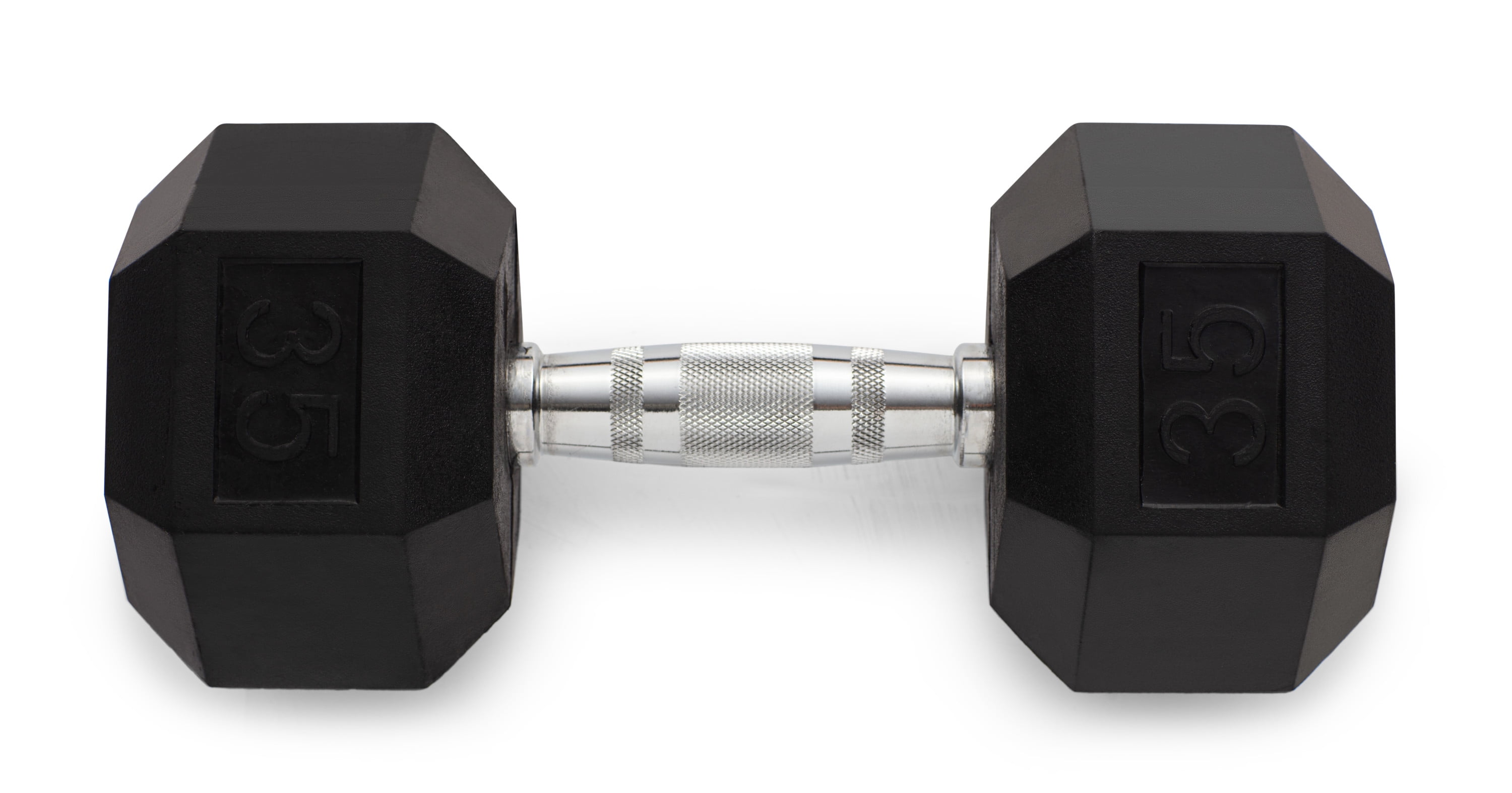 Weider, 35 lb Rubber Hex Dumbbell, Black - Walmart.com