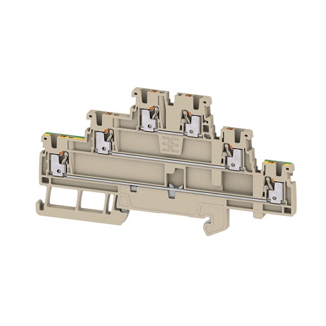 Weidmuller 2817990000, DIN Rail Terminal Blocks A3T 1.5 FT-FT-PE Feed-through terminal, Multi ...