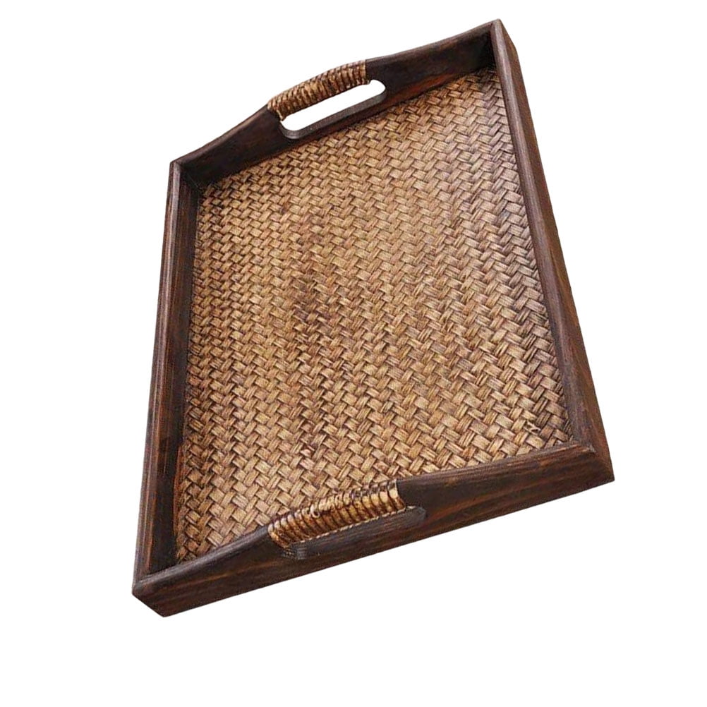 Weierla Eco-friendly Tray Coffee Making Tray Rattan Serving Tray Tea ...