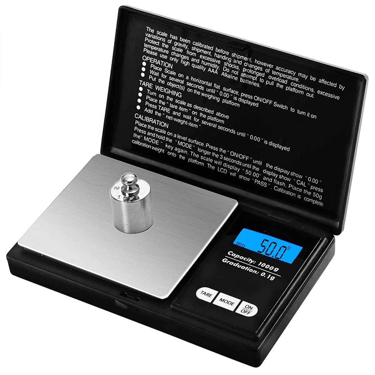 Weigh Gram Scale Digital Pocket Scale,1000g by 0.1g,Digital Grams Scale ...