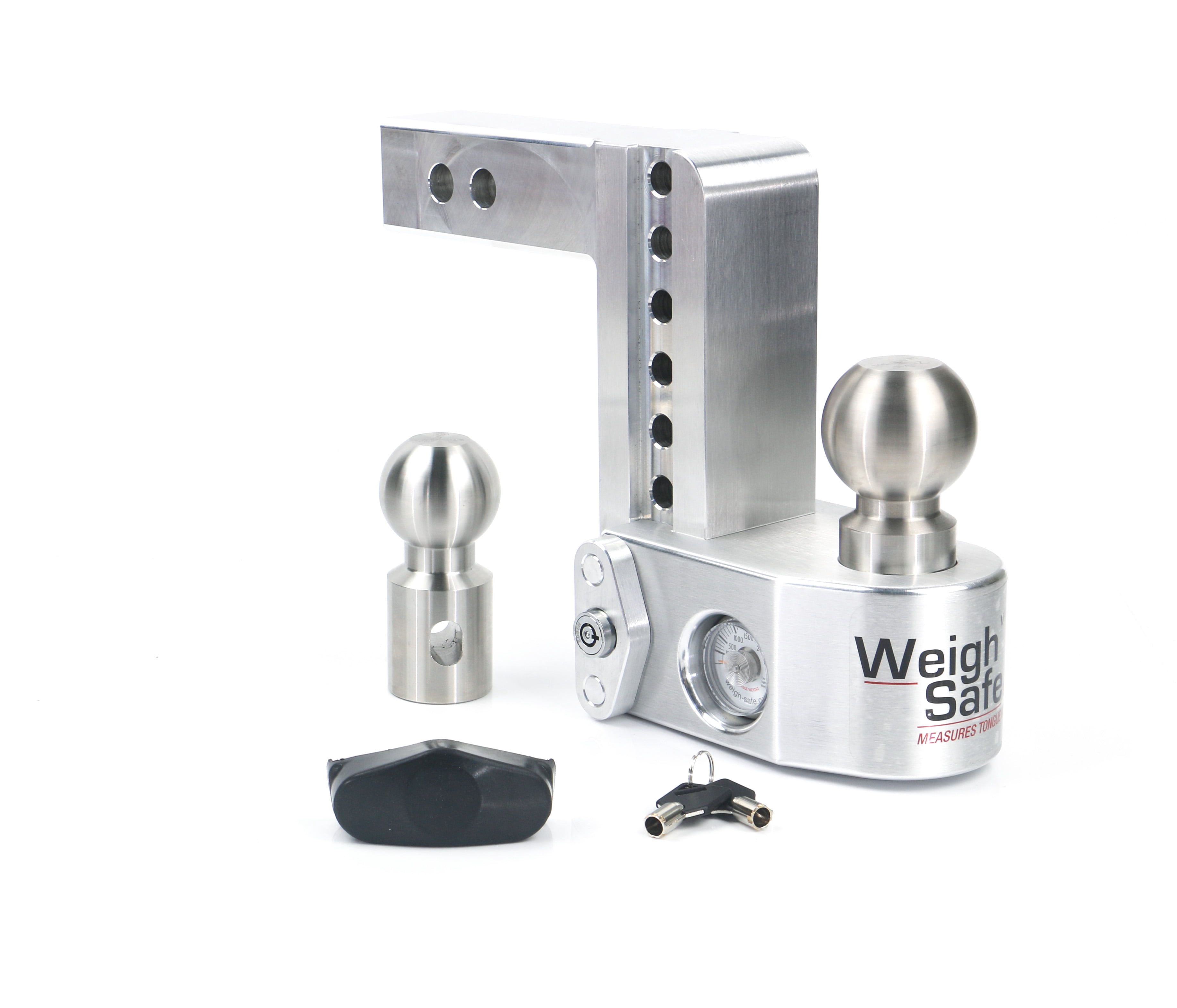 Weigh Safe Adjustable Trailer Hitch Ball Mount - 6" Adjustable Drop ...