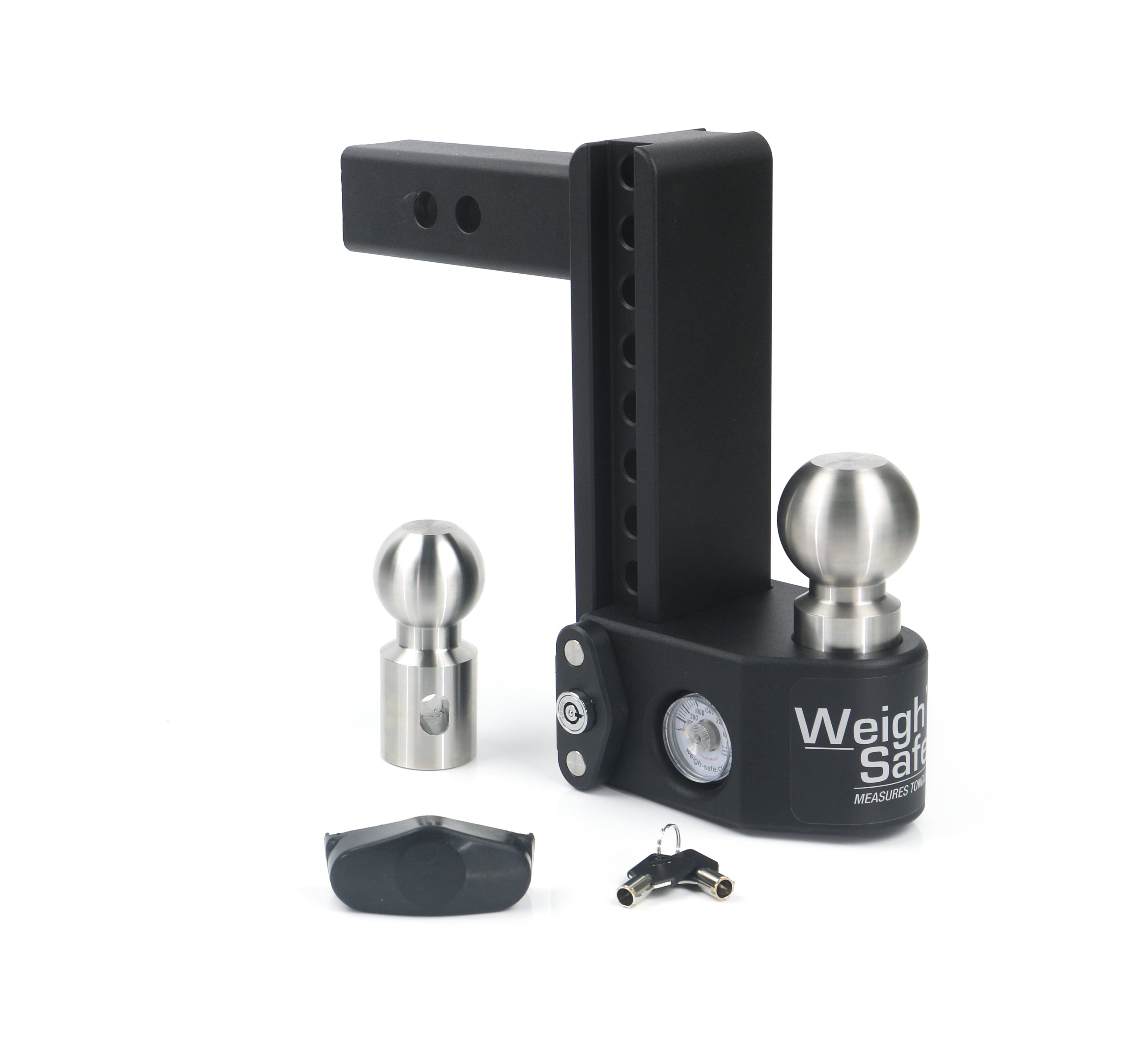 Weigh Safe Steel Adjustable Trailer Hitch Ball Mount - 8" Adjustable ...