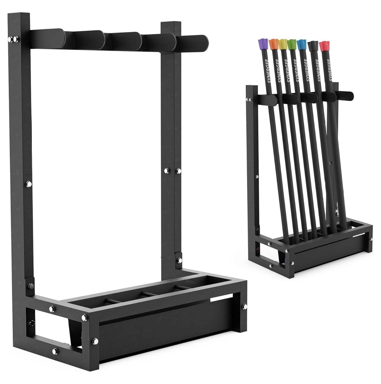 Weight Bar Rack – Weighted Workout Bar Holder & Storage – Holds Bars ...