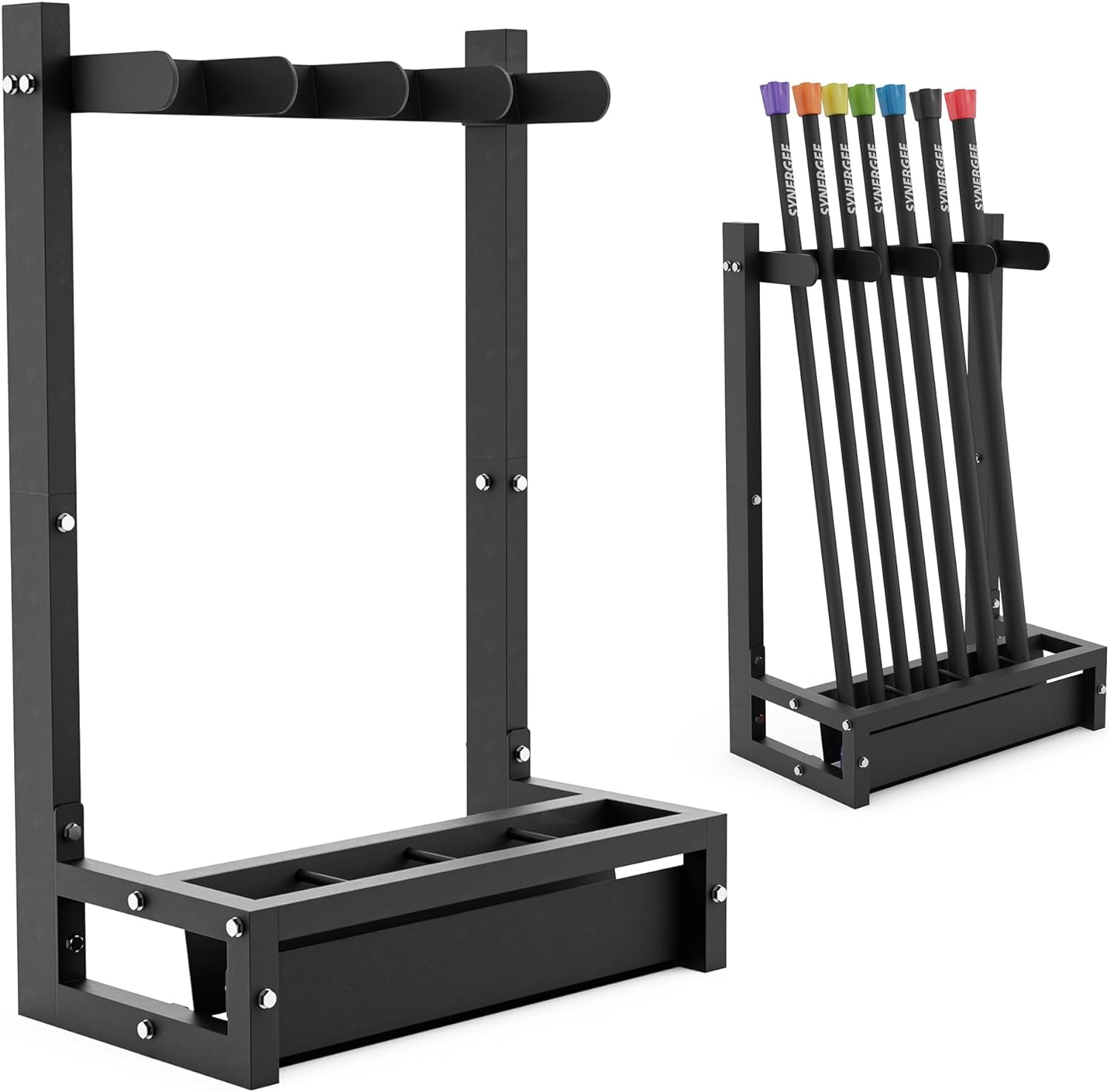 Weight Bar Rack – Weighted Workout Bar Holder & Storage – Holds Bars ...