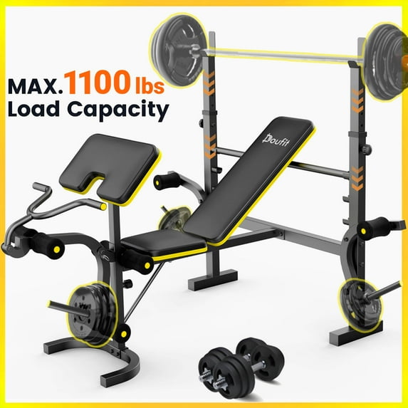Blacksmith 6-in-1 Weight Bench, 900lbs Workout Bench Press, Squat Rack ...